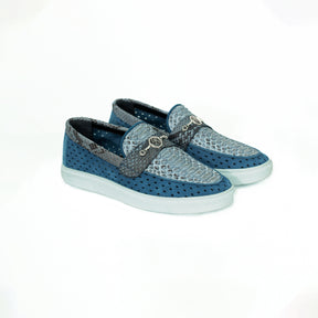 Suede & Python Leather Penny Loafers – Reggenza
